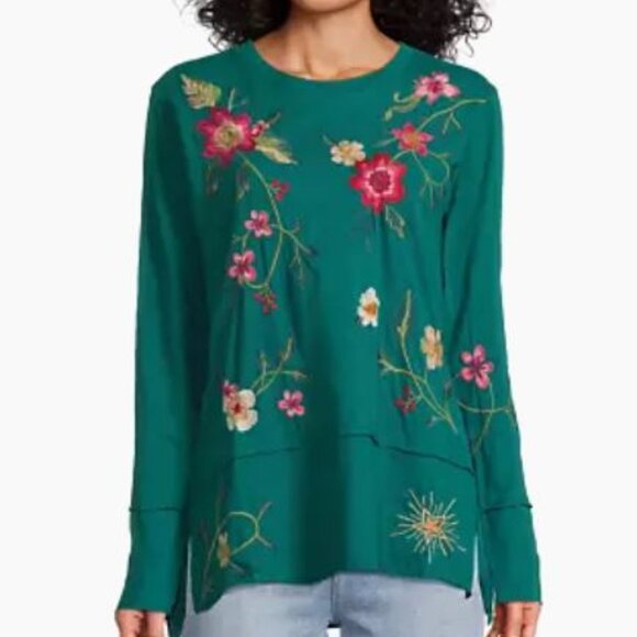 Johnny Was | Tops | Nwt Johnny Was Jwla Biya Raw Seam Long Sleeve Tee ...